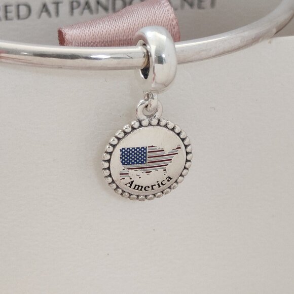 Pandora | Jewelry | Pandora America Flag Map Exclusive Dangle Charm ...